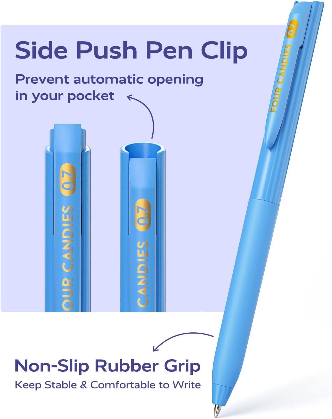 Four Candies Quick Dry Ink Colored Pens Set, 12 Colors Retractable Gel ...