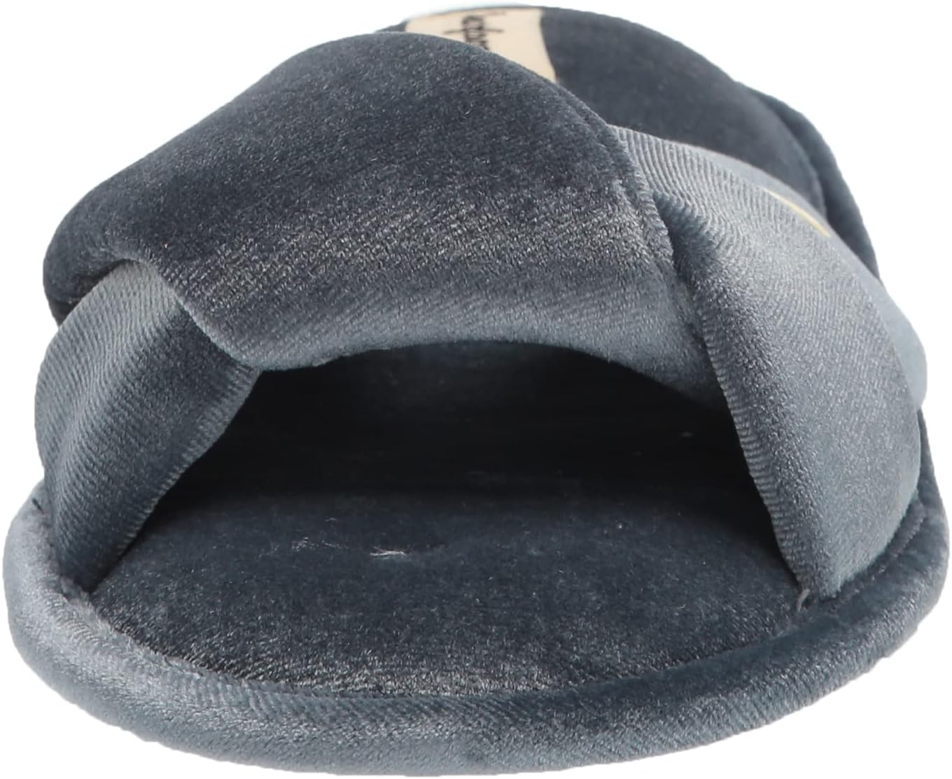 Dearfoams Women’s Jules Shiny Velour Twist Vamp Slide Slipper ...