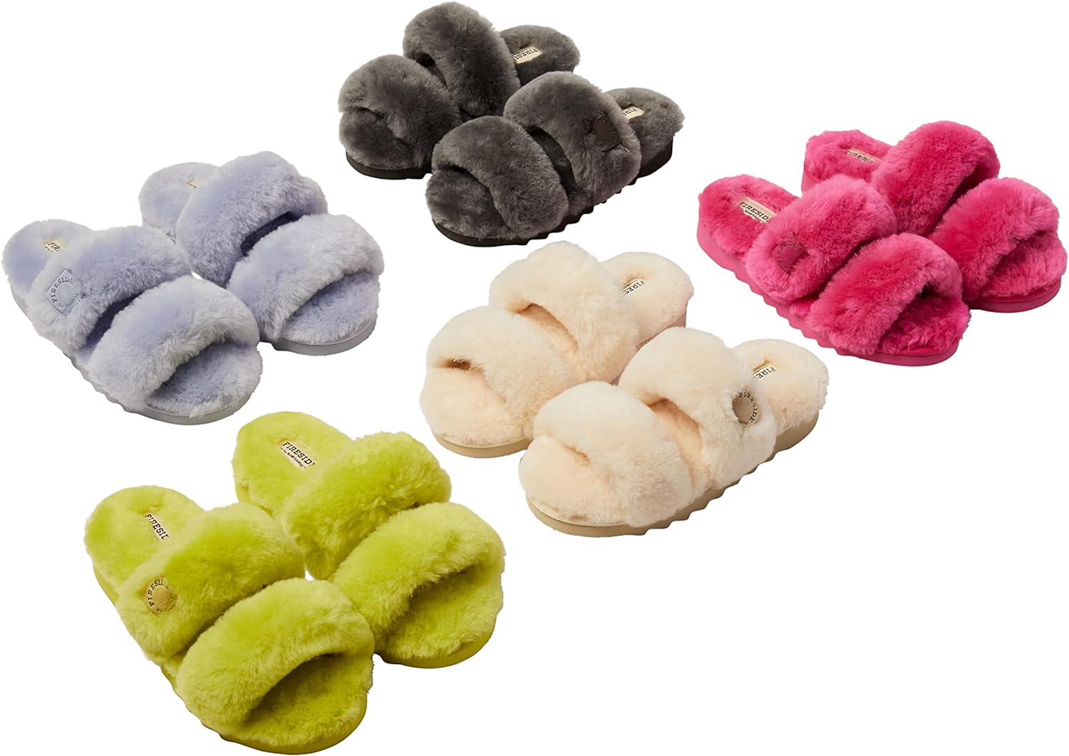 Dearfoams Women’s Fireside Benalla All Over Shearling Double Band Easy ...