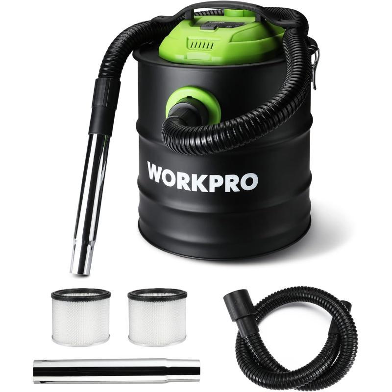 WORKPRO 5.2 Gallon Ash Vacuum, 5.5 Peak Horsepower Ash Vac Cleaner with ...