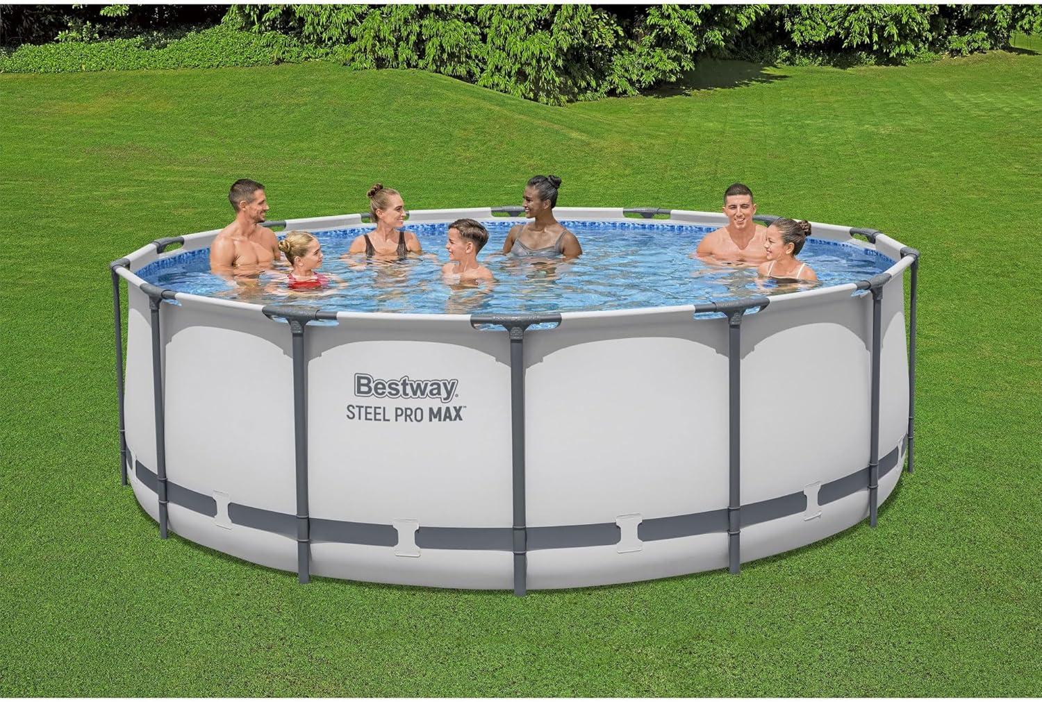 Bestway Steel Pro MAX 14′ x 48″ Above Ground Pool, Round Metal Frame ...