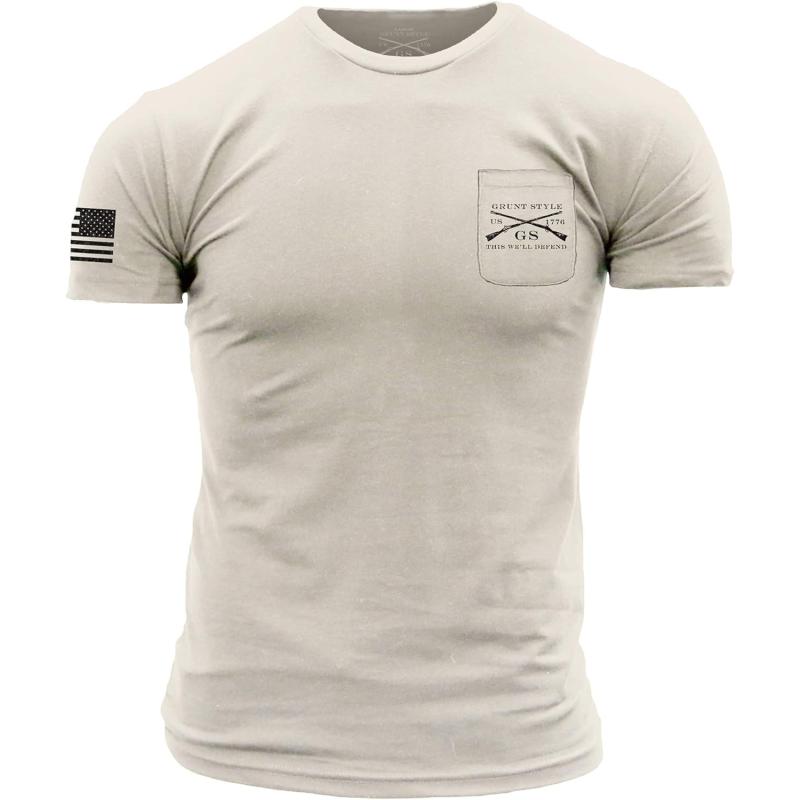 Pocket Basic Men’s T-Shirt(Sand) - Grunt Style