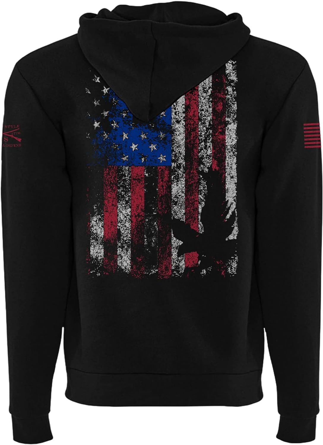 Freedom Flag Full-Zip Hoodie(Black) - Grunt Style