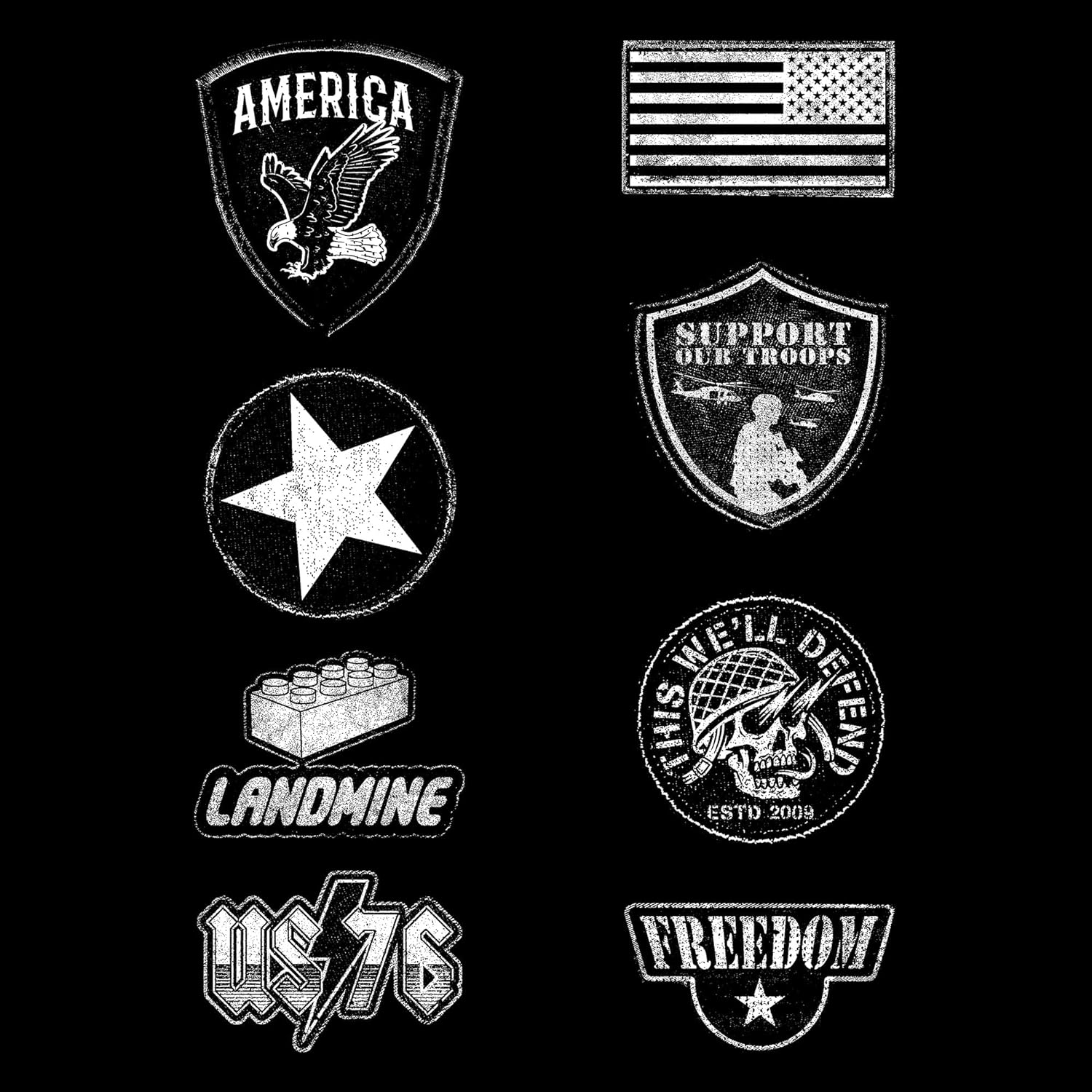 Youth Patch Unisex Youth Hoodie (Large, Black)(Black) - Grunt Style