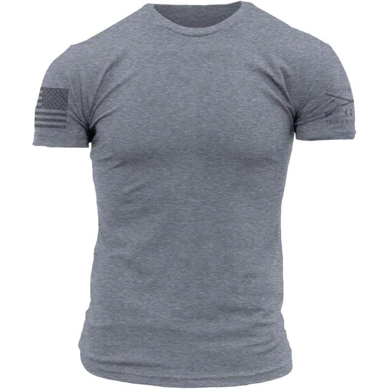 Grunt Style Basic Men’s T-Shirt(Ghost Dark Heather Grey) - Grunt Style
