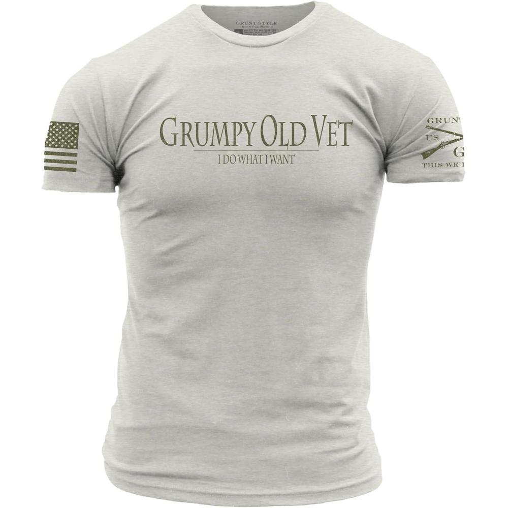 Grunt Style Grumpy Old Vet Men’s T-Shirt(Sand) - Grunt Style