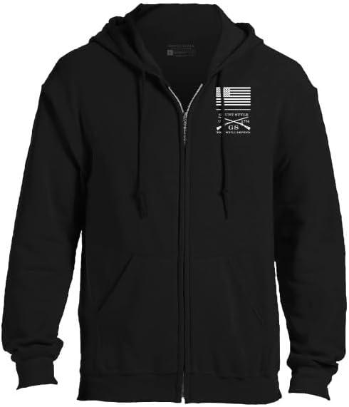Grunt Style Mama Bear Women’s Full-Zip Hoodie(Black/White) - Grunt Style